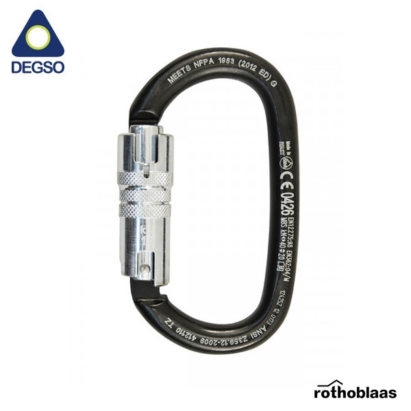 Mosquetón de aluminio simétrico manga autobloqueate ANSI | DEGSO